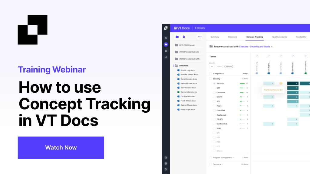 How to use Concept Tracking in VT Docs