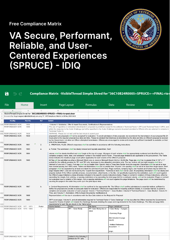 Free Starter Compliance Matrix for the VA SPRUCE
